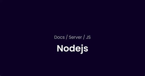 node js quick start