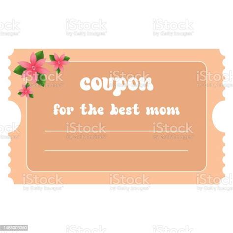 Isolated Coupon For Mom Template Stock Illustration Download Image