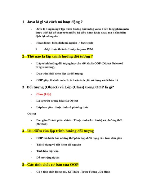 câu hỏi phỏng vấn java pdf