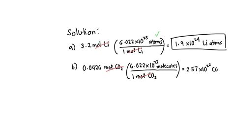 solved calculate the number of li atoms in 3 2 mol of li express