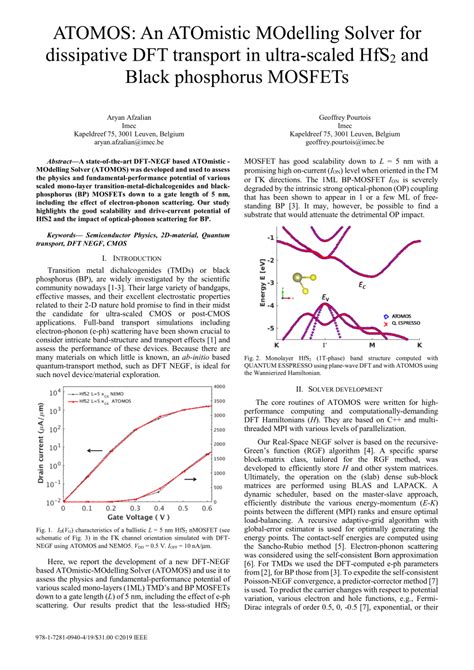 Pdf Atomos An Atomistic Modelling Solver For Dissipative Dft