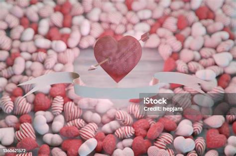 3d 일러스트레이션 큐피드 하트 화살표 레드 하트와 발렌타인 데이에 의해 만들어진 아이디어 개념 0명에 대한 스톡 사진 및 기타 이미지 Istock
