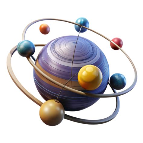Abstract Cosmic Sphere With Orbiting Planets 56597643 Png