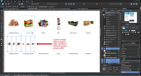 affinity designer 1 7 0 any way to keep gaps between objects pre