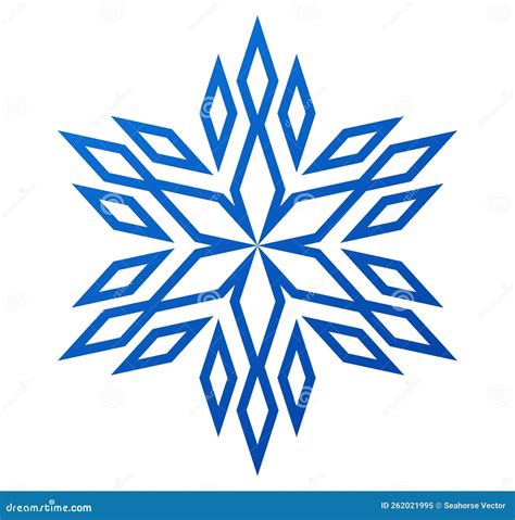 Snowflake Symbol Isolated On White Winter Background Icon Frozen Frost Star Christmas