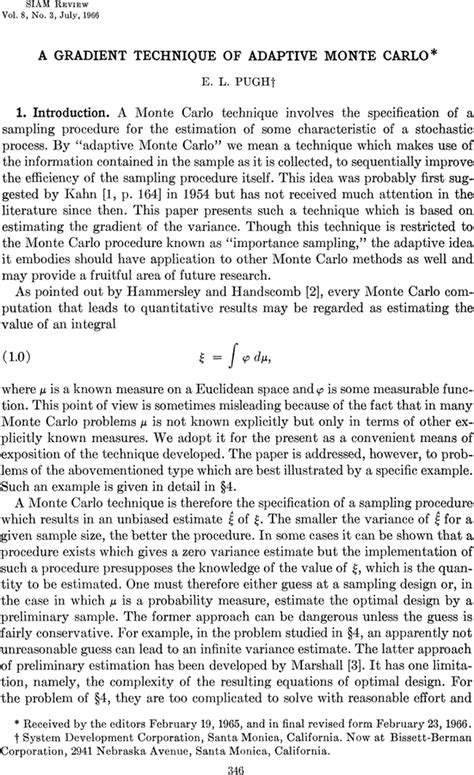 A Gradient Technique Of Adaptive Monte Carlo Siam Review