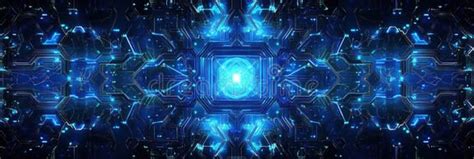 Futuristic Neural Network Design With Deep Blue And Cyan Patterns