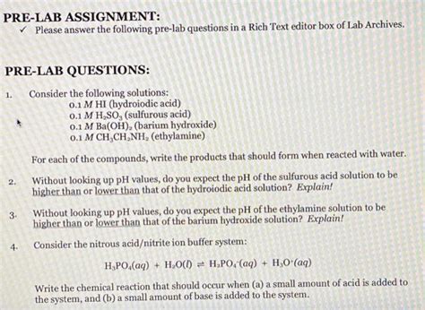 solved pre lab assignment please answer the following