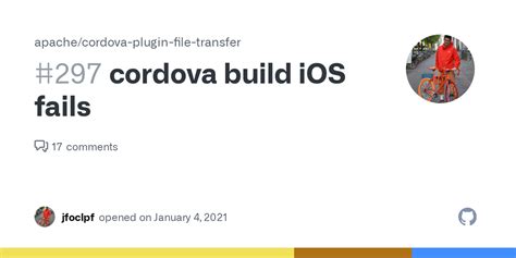 Cordova Build IOS Fails Issue Apache Cordova Plugin File Transfer GitHub