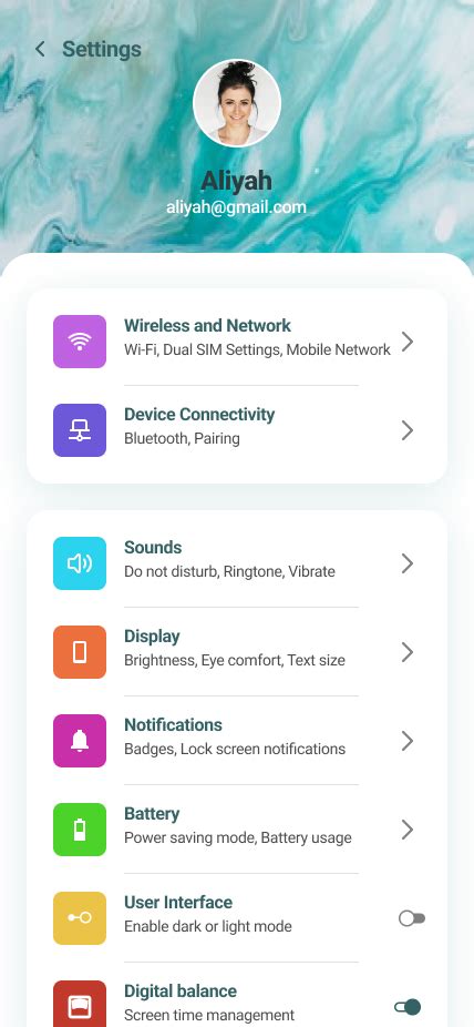 Profile And Settings Screens On Behance