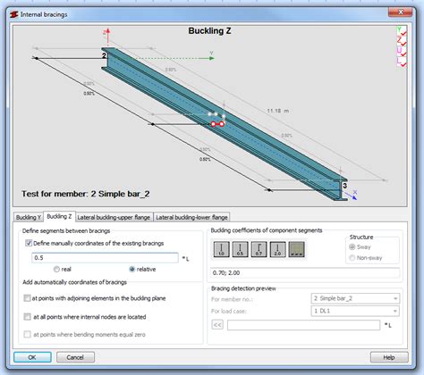 부재 정의에 내부 가새 기능을 사용할 때 Robot Structural Analysis의 강철 설계 모듈에 이상한 좌굴 계수가 표시됩니다