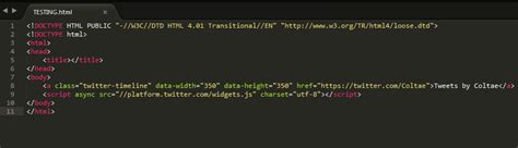 Javascript Twitter Widget Only Showing Link On HTML Stack Overflow