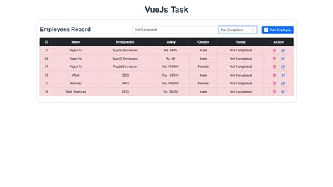 GitHub Asjad Ali VueJs Task