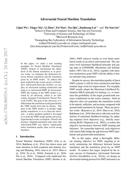 Adversarial Neural Machine Translation Deepai