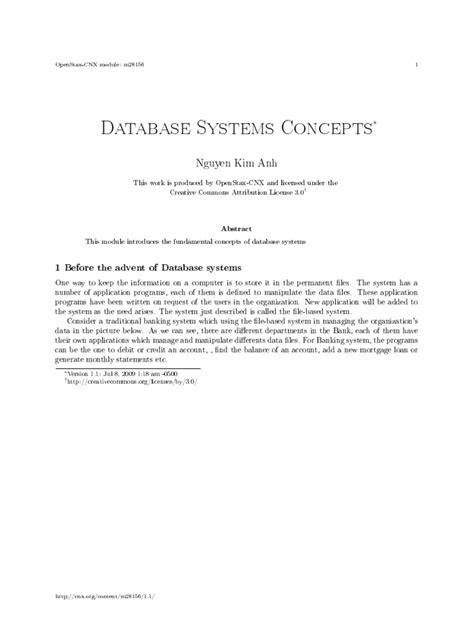 Database Systems Concepts 1 Pdf Conceptual Model Databases