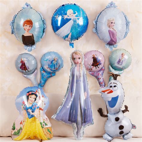女孩生日装饰场景布置儿童冰雪奇缘主题艾莎公主安娜卡通铝膜气球 虎窝淘