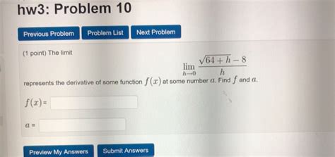Solved Hw3 Problem 10 Previous Problem Problem List Next