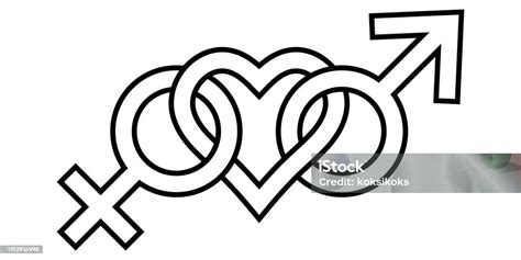Simbol Tanda Cinta Untuk Ikon Gender Pria Dan Wanita Yang Terhubung