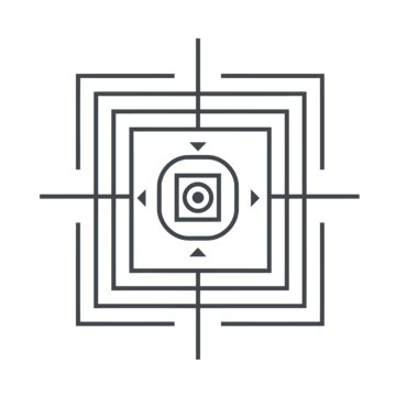 Square Shooting Target With Rays And Lines Vector Lineal Icon Finishing Bold Line PNG And