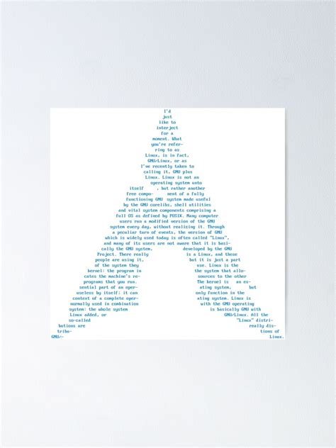 Arch Gnulinux Richard Stallman Interject Copy Pasta Poster By Legionnl Redbubble