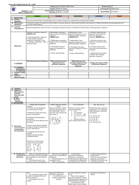 quarter 1 week 4 pdf exponentiation sequence