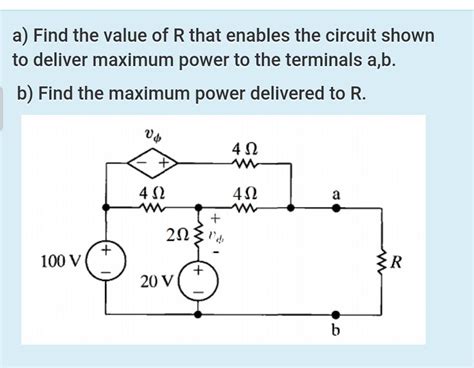 Solved A Find The Value Of R That Enables The Circuit Shown Chegg