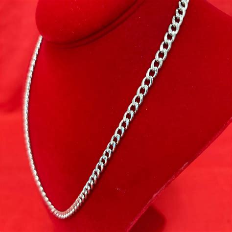 Mens Stainless Steel Curb Chain Necklace S