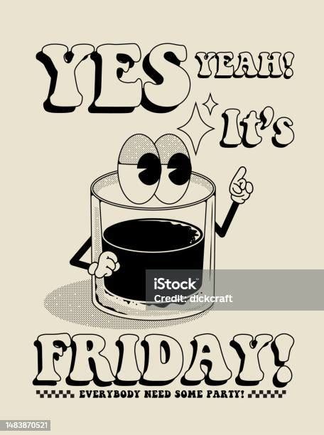 재미있는 복고풍 스타일의 포스터 또는 카드 또는 티셔츠 인쇄 디자인 템플릿에는 알코올 음료 유리 문자와 밝은 배경에 분리된 타이포그래피 구성이 있습니다 벡터 그림 노래방