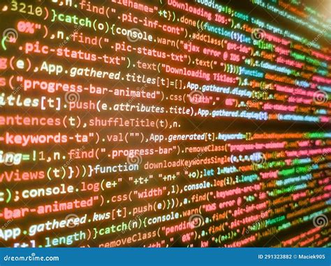Software Engineer At Work Digital Binary Data On Computer Screen Programming Source Code