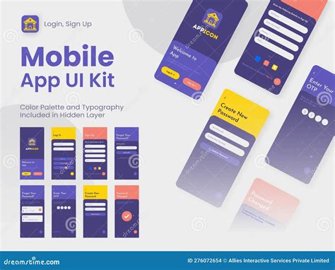 Wireframe Ui Ux Gui Layout With Different Login Screens Including