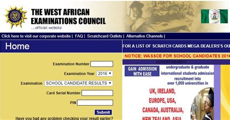 WAEC Result Checker 2020 WAECDIRECT ORG