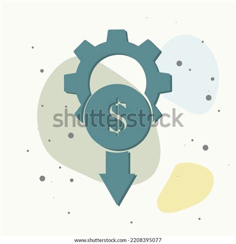 Cost Reduction Vector Icon On Multicolored Stock Vector Royalty Free