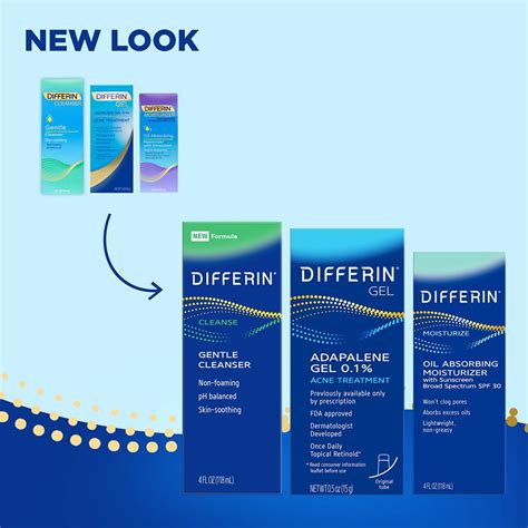 Differin Skin Care Set Differin Gel Régimen De 3 Pasos Tratamiento Del Acné Protector Solar