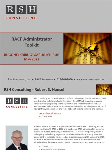 Racf Admin Toolkit Rsh Consulting Group Pdf Library Computing Databases