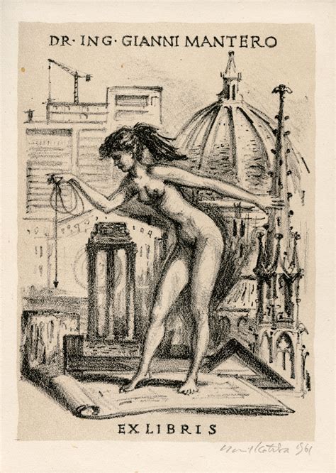 Nude With Plumb Line Architecture Ex Libris For Mantero RobinPrints