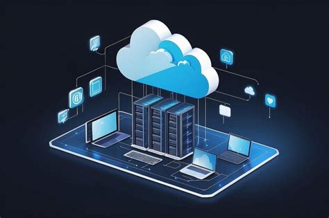 Premium Photo Cloud Computing Data Transfer Future Infrastructure Security