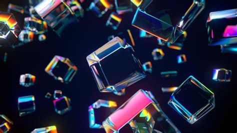 Premium Photo Abstract Glass Shape With Rainbow Reflections And