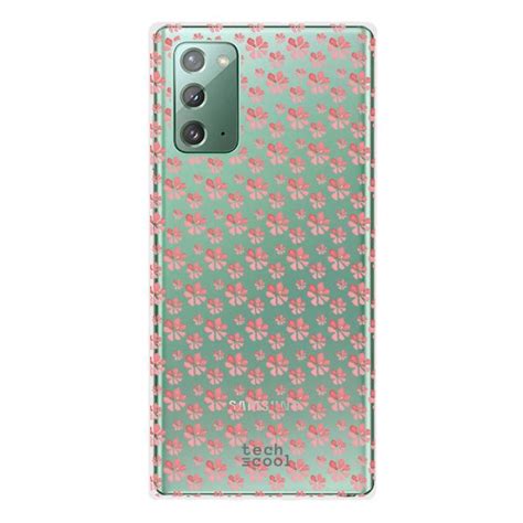 Techcool Capa Para Samsung Galaxy Note L Capa Silicone Floral Design Vers Transparent F