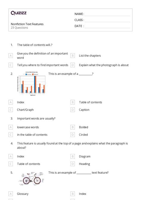 50 Nonfiction Text Features Worksheets On Quizizz Free And Printable
