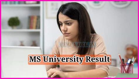 MS University Result Check MS University UG PG St Nd Rd Year Exam Result At Msuniv Ac In