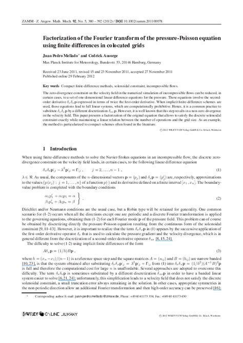 Pdf Factorization Of The Fourier Transform Of The Pressure Poisson