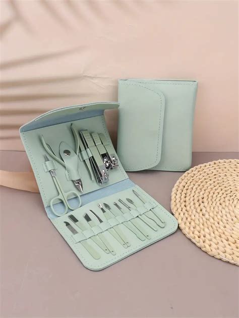 16 피스 모던 네일 그루밍 키트 엣지 스테인리스 스틸 손톱 클리퍼 가위 도구 및 보관 케이스 포 Temu Korea