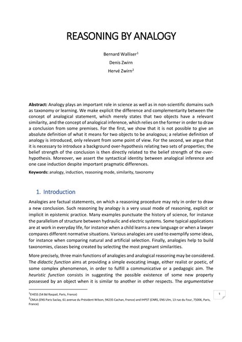 Pdf Reasoning By Analogy