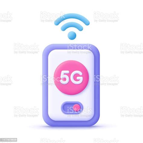 제목의 스마트폰 5g 무선 인터넷 와이파이 연결 5g 기술 모바일 인터넷 글로벌 네트워크 고속 네트워크 개념 3d 벡터 아이콘입니다 만화 최소한의 스타일 3차원 형태에 대한