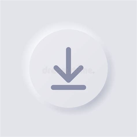 download button icon white neumorphism soft ui design stock vector