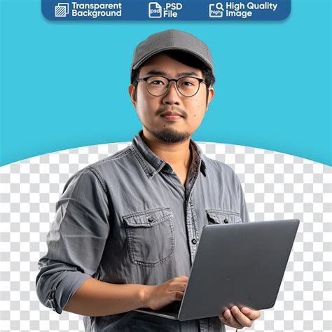 Asian Man Coding Psd High Quality Free Psd Templates For Download