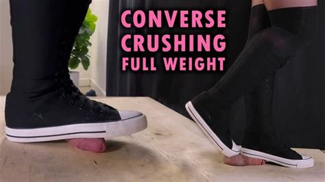 Cock Crushing Full Weight In High Converse Shoes Bootjob Shoejob
