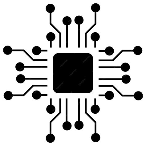 Premium Vector Silhouette Of Simple Schematic Chip Or Component For