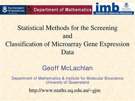 Ppt Statistical Methods For The Screening And Classification Of
