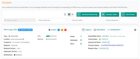 Nvidia GPU Operator On Azure AKS Rafay Product Documentation